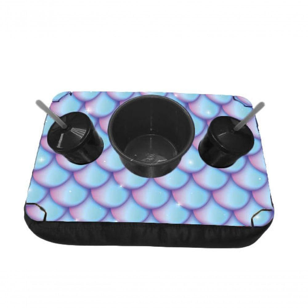 Almofada Pipoca Com Balde + 2 Copos Kit Escamas De Sereia - Le biscuit