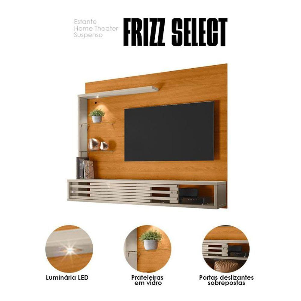 Estante Home Theater Suspenso Frizz Select Cinamomo Off White - Madetec
