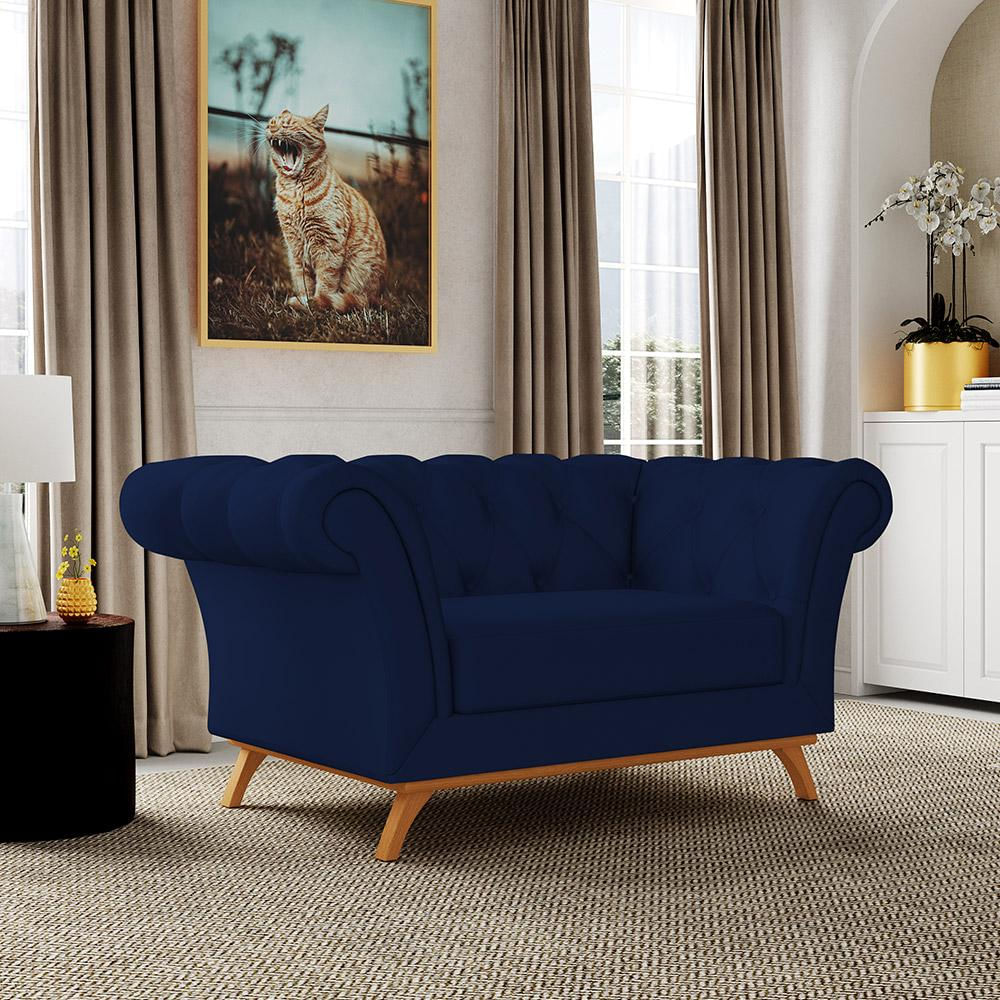 Navy blue plush sofa store