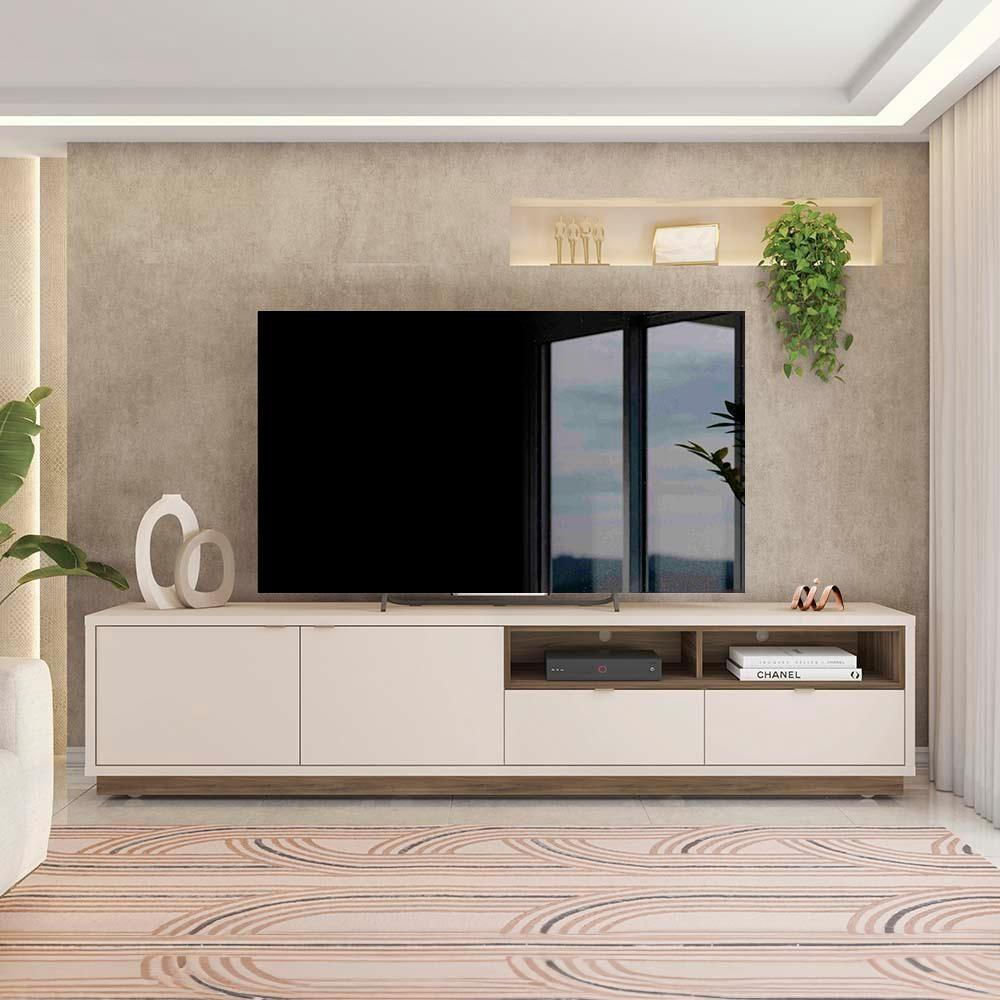 Rack Para Tv 75 Polegadas Off White Nogueira San Remo Isis Caemmun