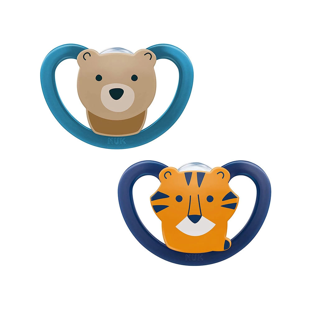 Kit com 2 Chupetas Nuk Space Sil Boy S2 - Le biscuit