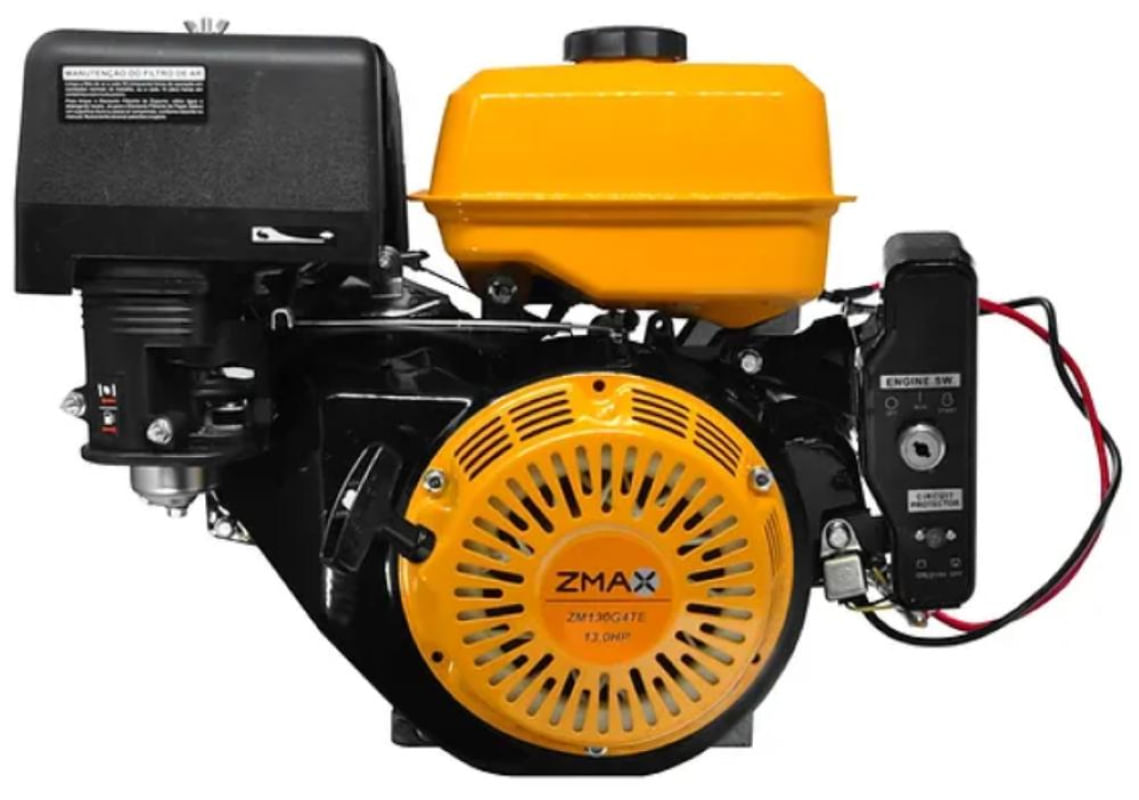 Motor Gasolina Zm130G4Te 13.0 Hp 4T Partida Elétrica Zmax