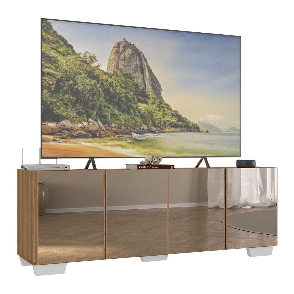 Rack Tv Até 50 Polegadas Com Espelhos Mp1083 Rustic branco