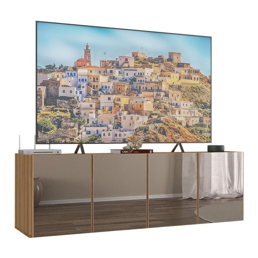 Rack Tv Até 50 Polegadas Suspenso Com Espelhos Mp1081 Rustic Rustic