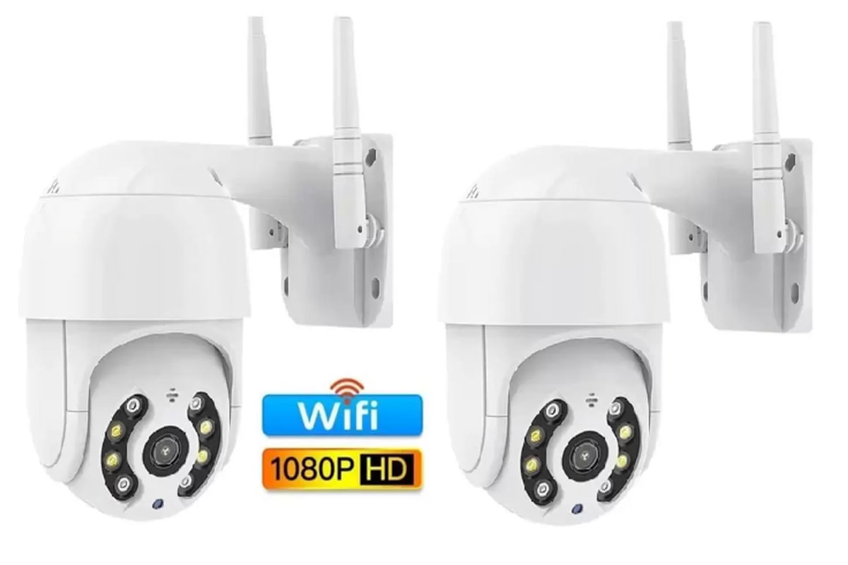 kit 2 Câmera Ip Externa Speed Dome Wifi Auto Tracking Ip66 Ptz