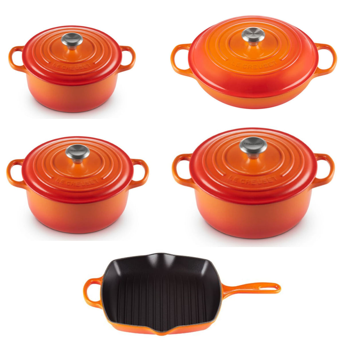 KIT DE PANELAS LE CREUSET REDONDA BUFFET GRELHA