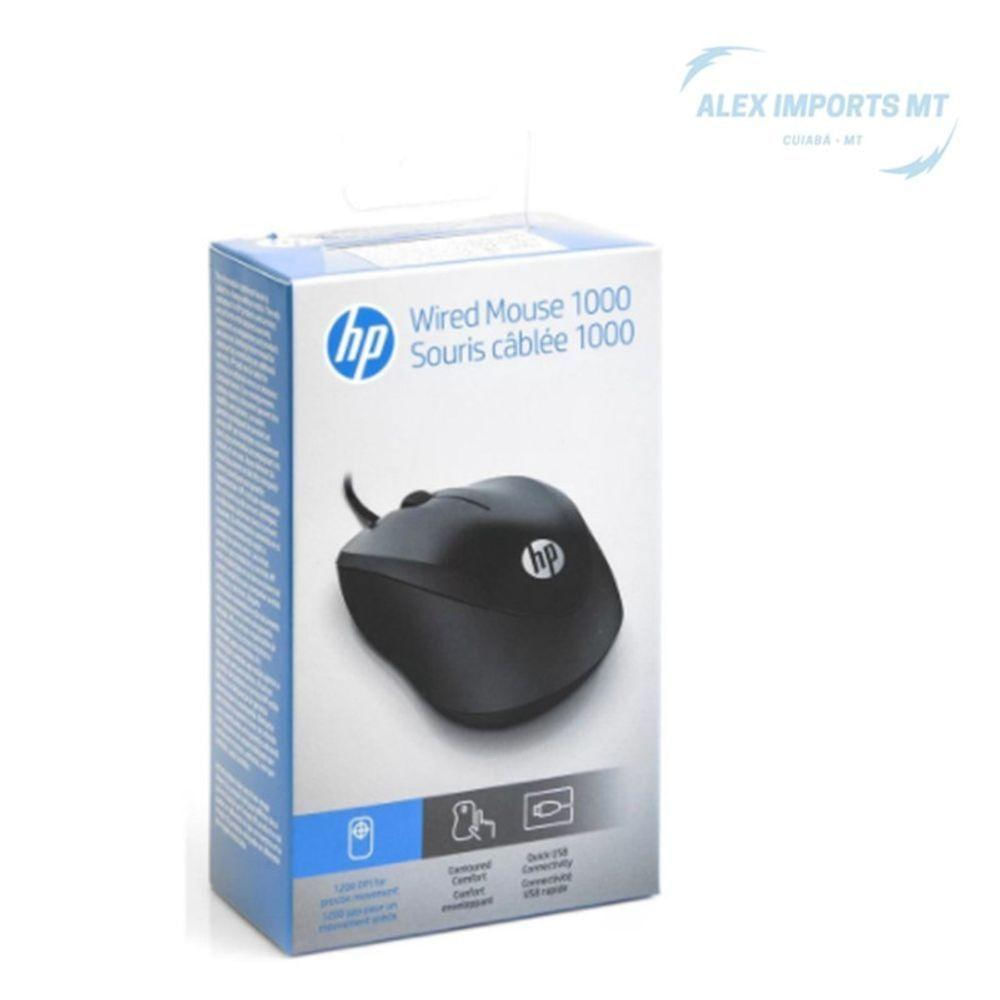 Mouse Usb Hp 1000 1200 Dpi Mause Conectividade Usb