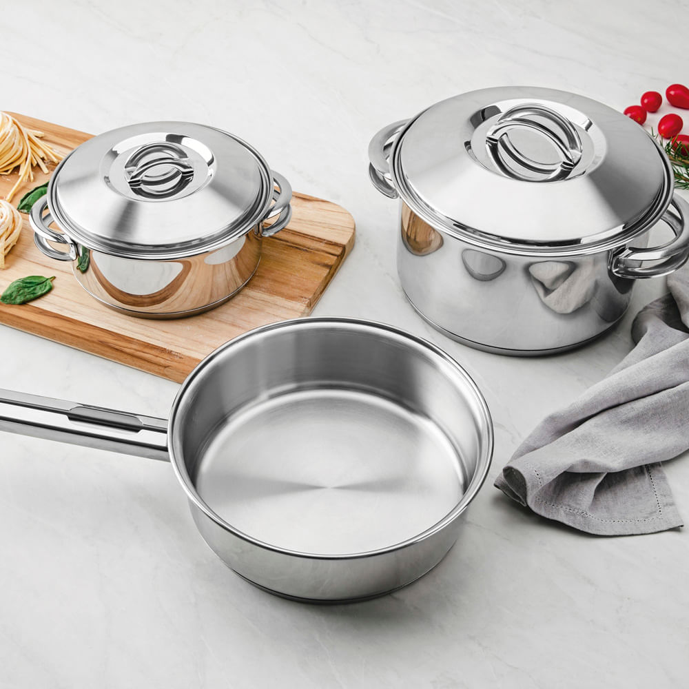 Jogo de Panelas Fundo Triplo Tramontina Solar 65500040 Inox