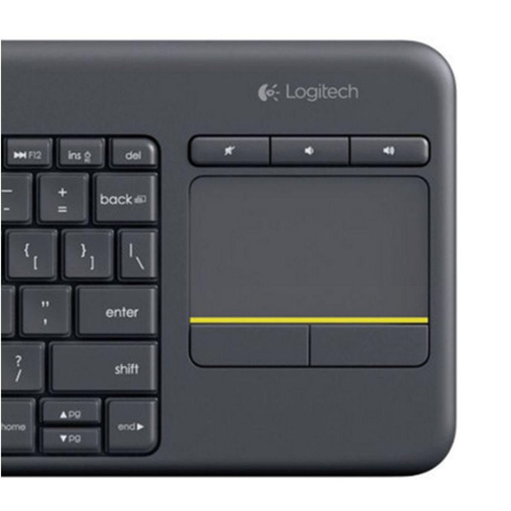 Teclado Sem Fio Com Mouse Touch Pad Integrado Logitech Bom