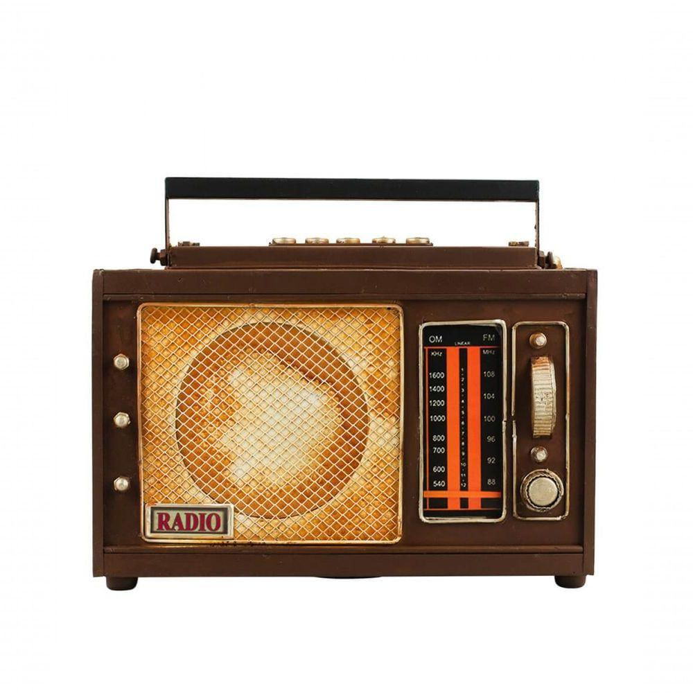 Miniatura Rádio Antigo Cofrinho 19.5x8x23cm - Tudo Em Caixa