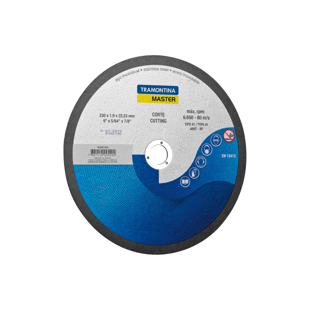 Disco de Corte Fino 9 Tramontina MASTER para Aço Inox e Materiais ...