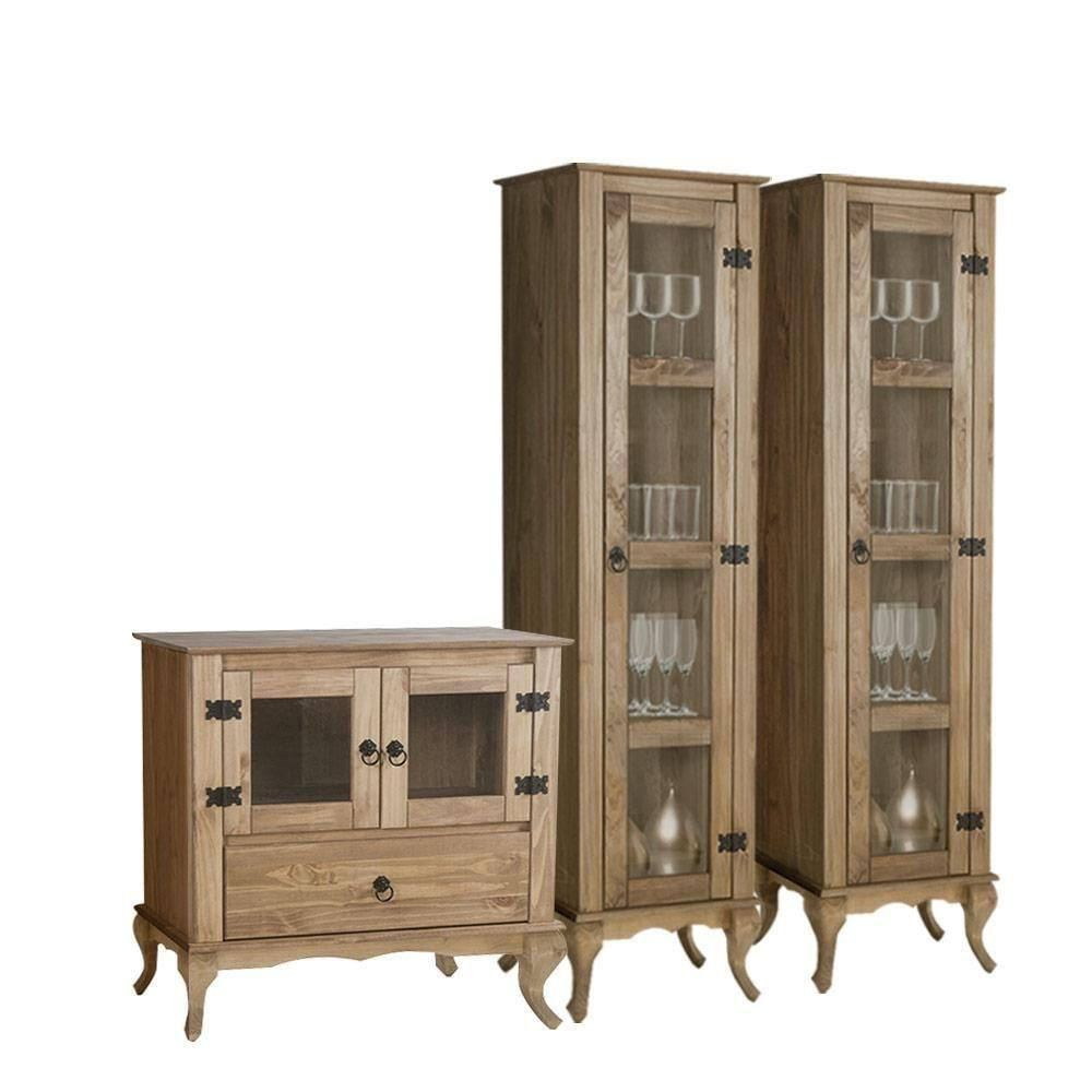 Conjunto Torre E Balcão Rústico Mel Jm Móveis