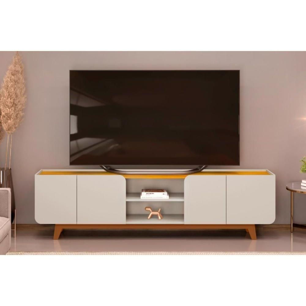 Rack Bancada Para Tv Até 75 Polegadas Nadine Com Nicho 220x60cm Bali ...