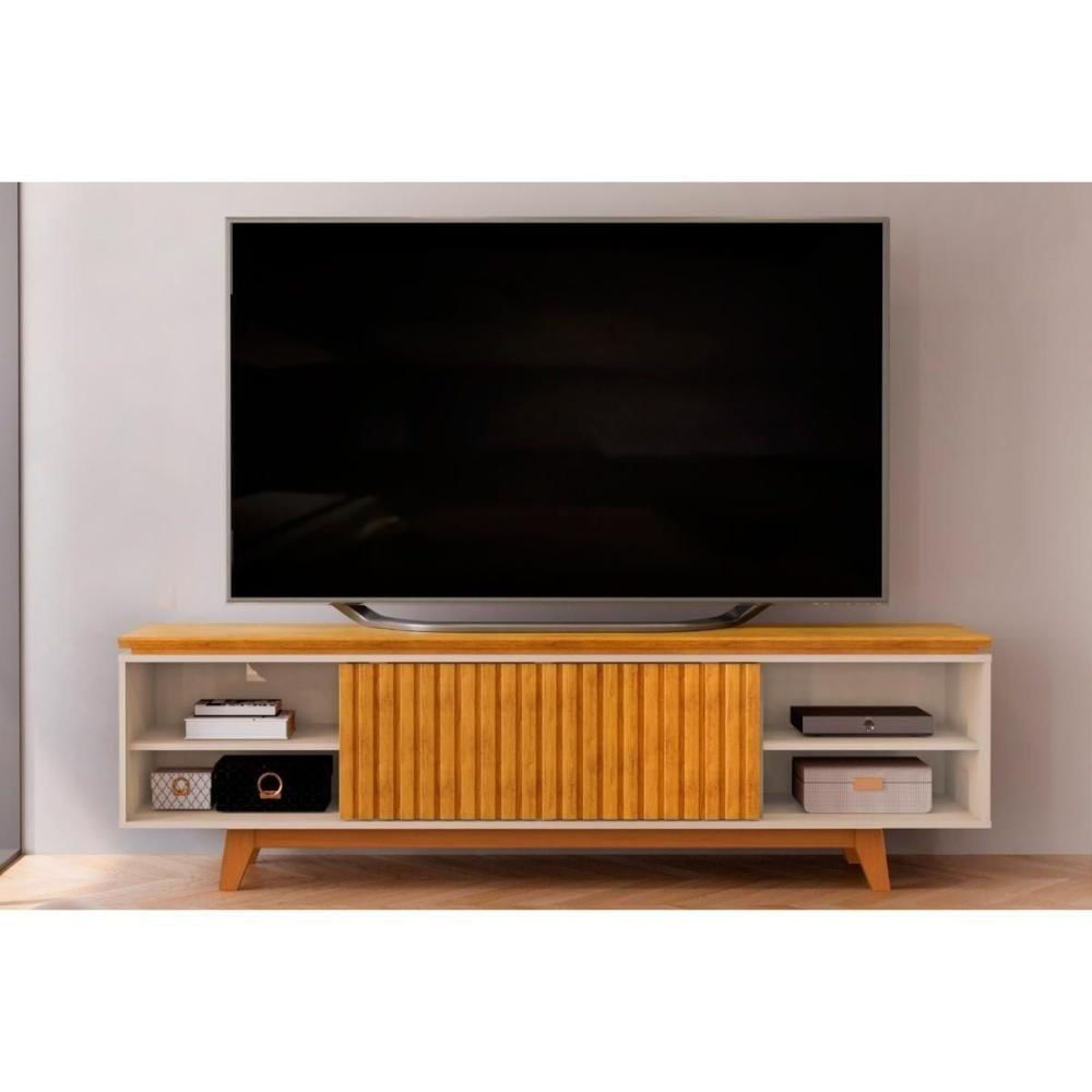 Rack Bancada Para Tv Até 75 Polegadas Loren Ripada Com Nichos 200x58cm ...