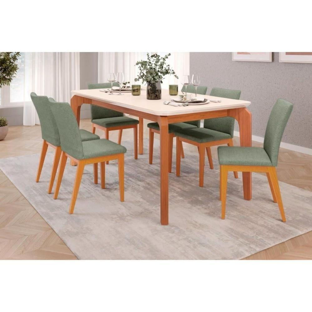 Sala De Jantar Completa Rouge Tampo Madeirado C- Vidro Curvo 180x90cm E ...