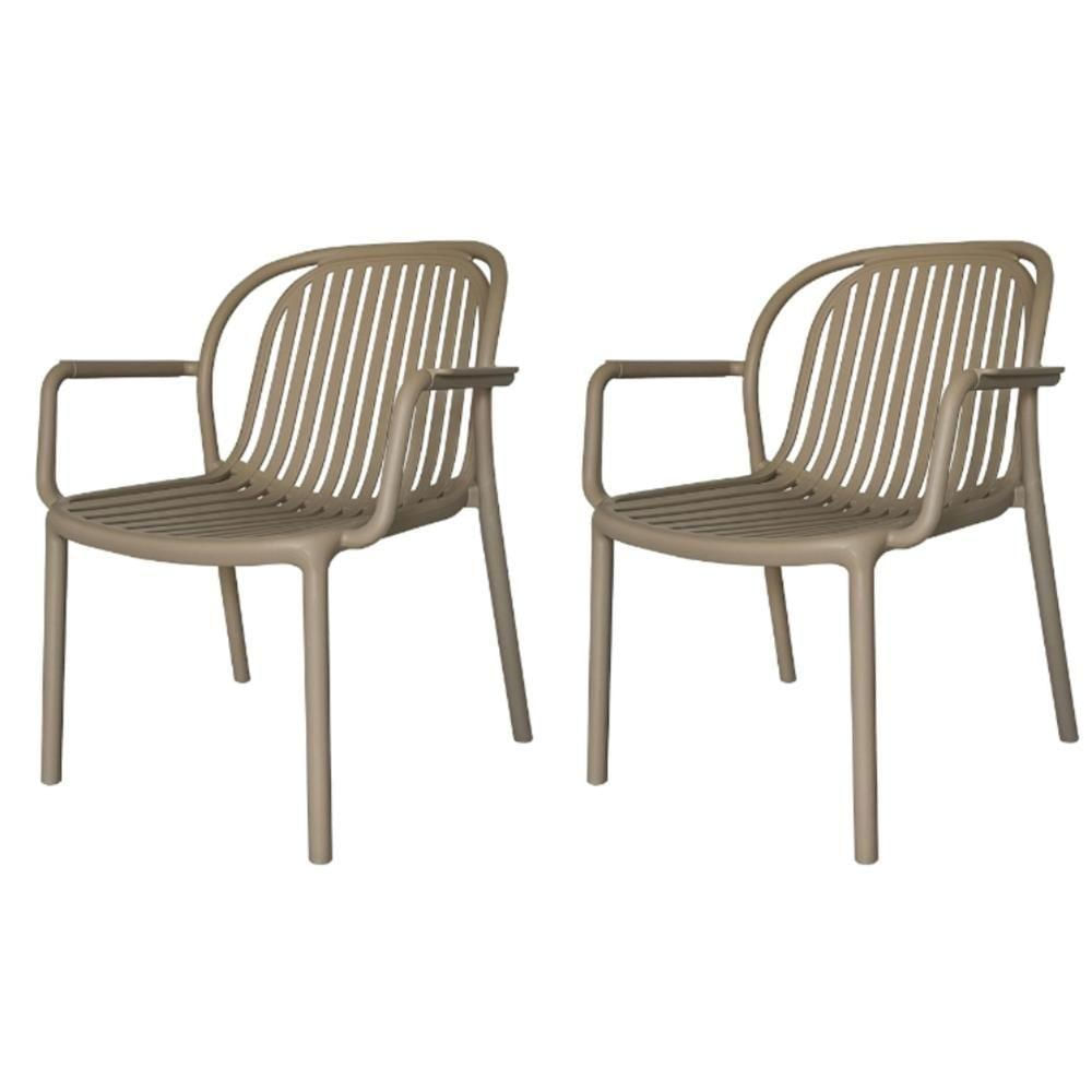 Kit 2 Poltronas Com Braço Área Externa Gávea Rivatti Monobloco ...