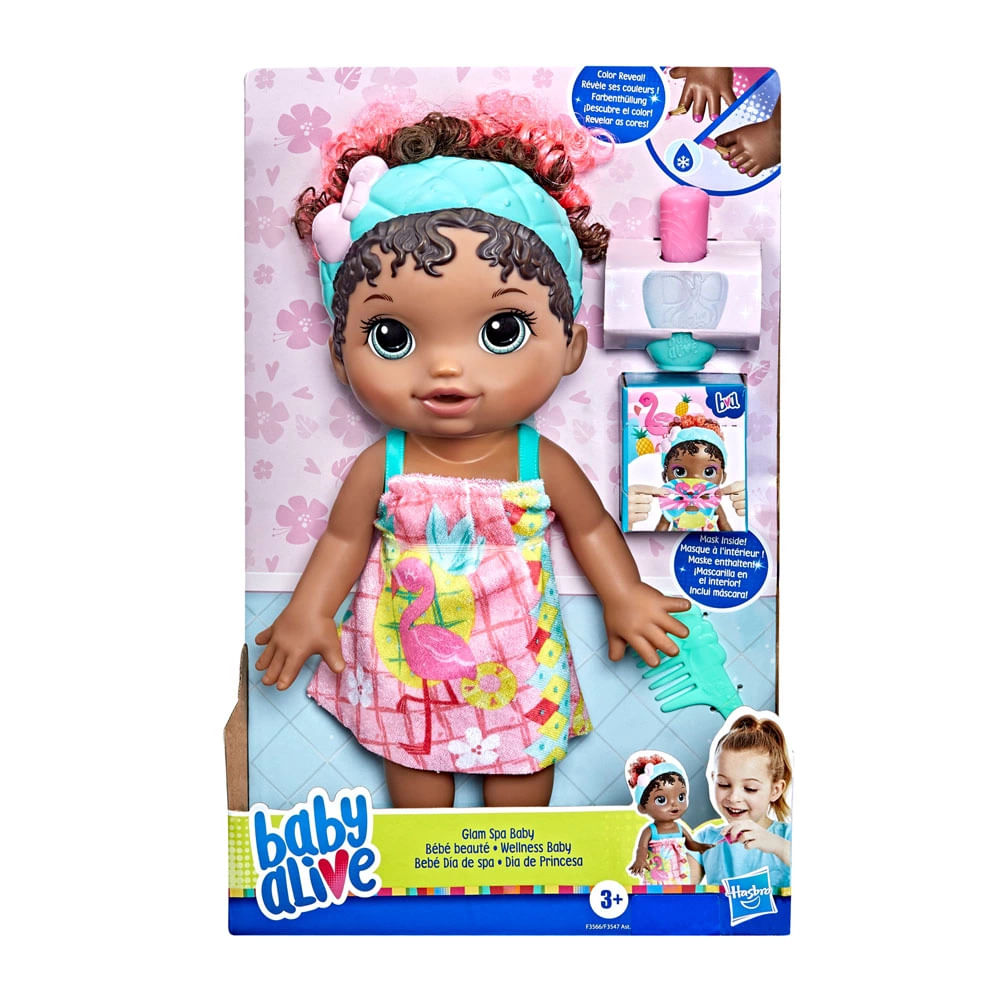 Boneca Baby Alive Glam Spa Baby Negra - Le biscuit