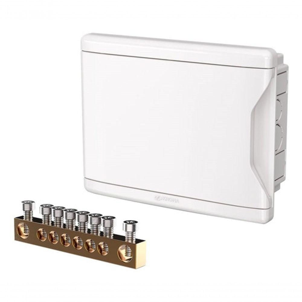 Quadro Distribuição Krona 8 Din 6 Nema Com Barramento Embut