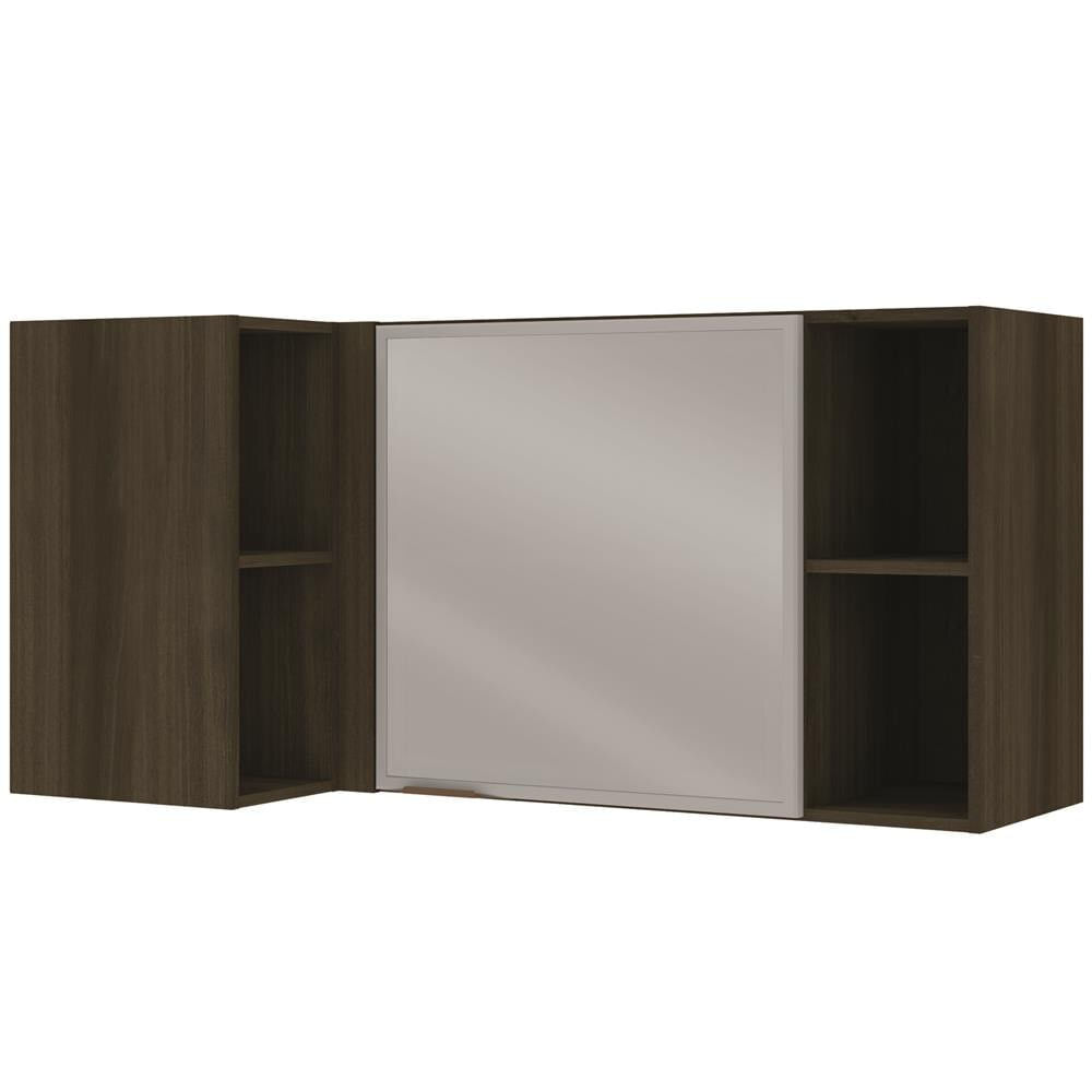 Armário de Canto Bartira Linea com 1 Porta de Vidro - Le biscuit