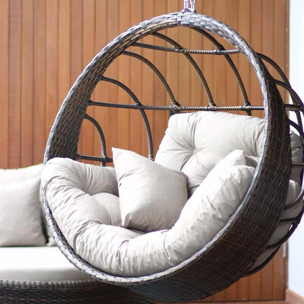 Balanço Fibra Sintética Hungria Varanda Trama Preto