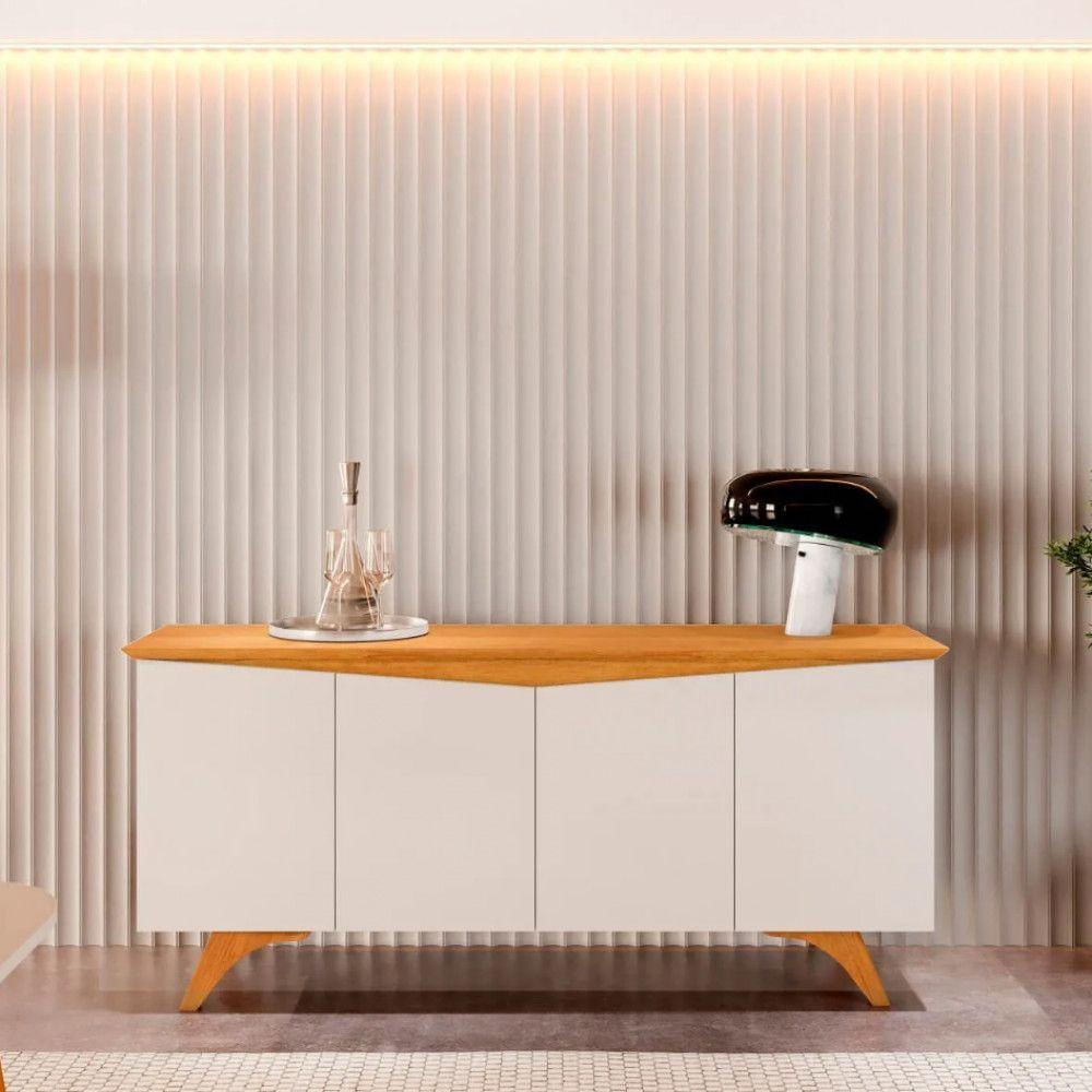 Buffet Para Sala De Jantar 4 Portas Tampo Chanfrado Austria Off White ...