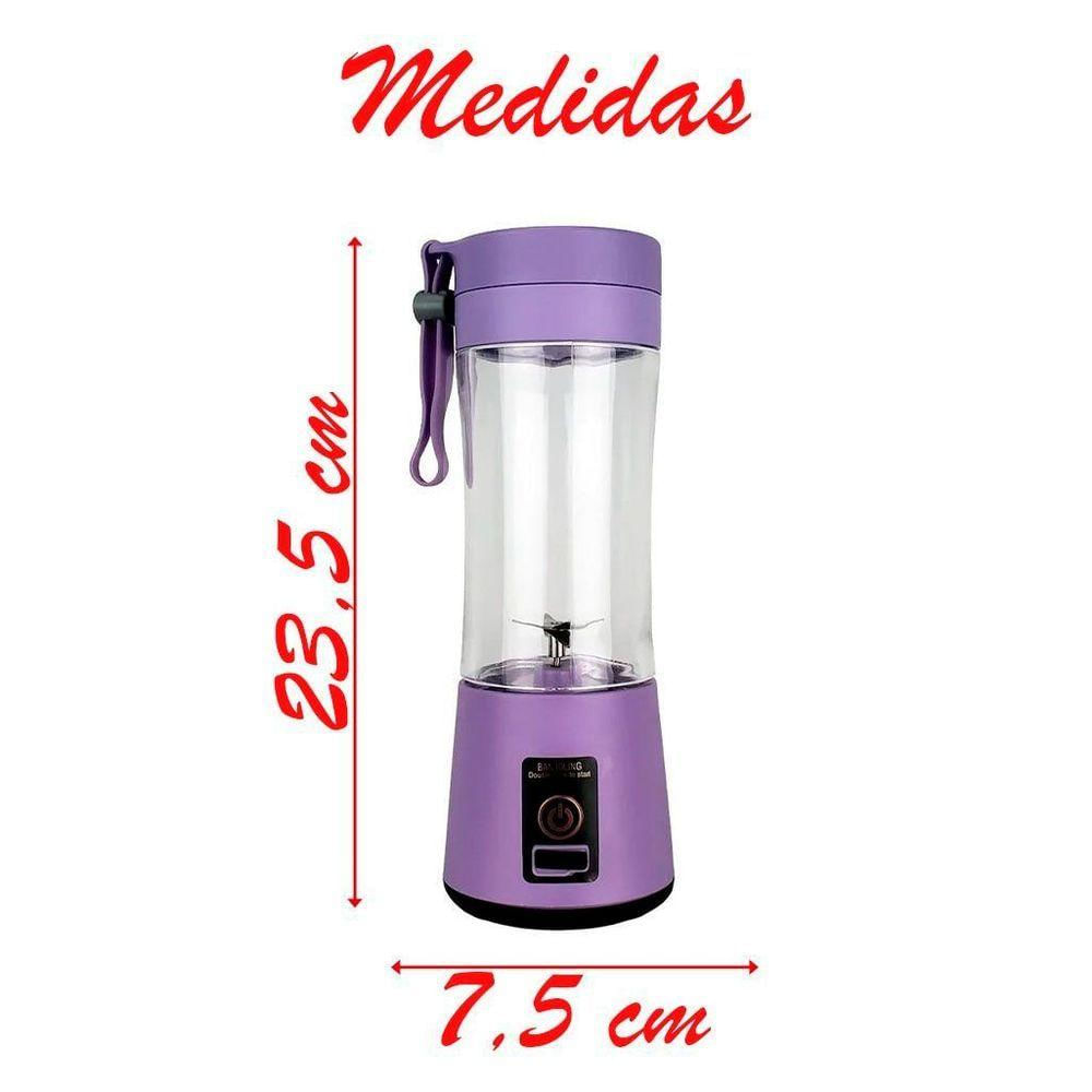 Mini Liquidificador Portátil Recarregável Usb 4 Lâminas 380 Ml - Le biscuit