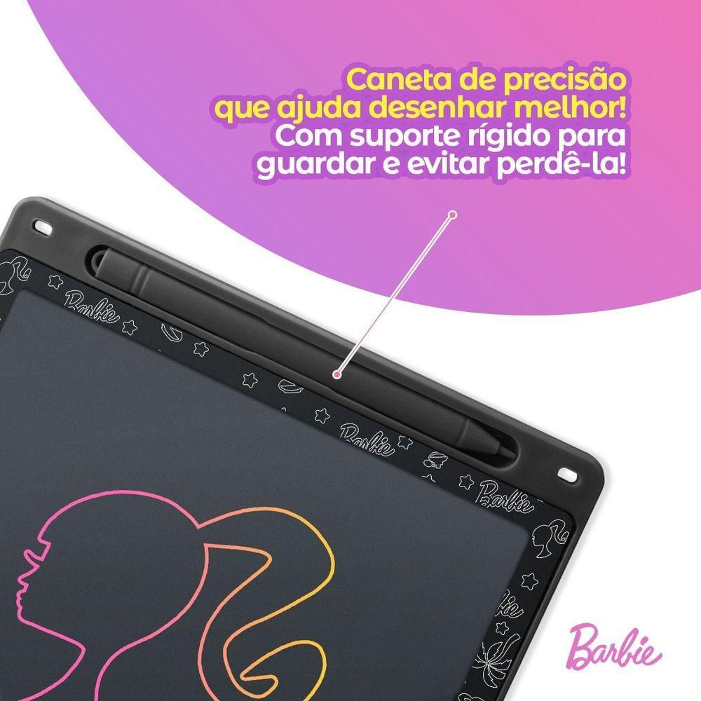Lousa Mágica Led Barbie Infantil Lcd Tablet Preta + Caneta Presente ...