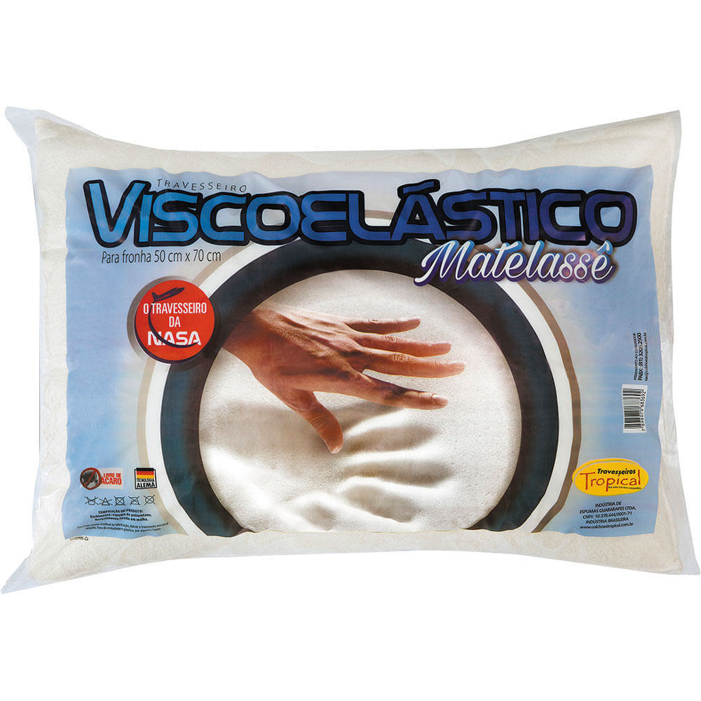Travesseiro 50x70cm Visco Nasa Matelassê Tropical - Le biscuit