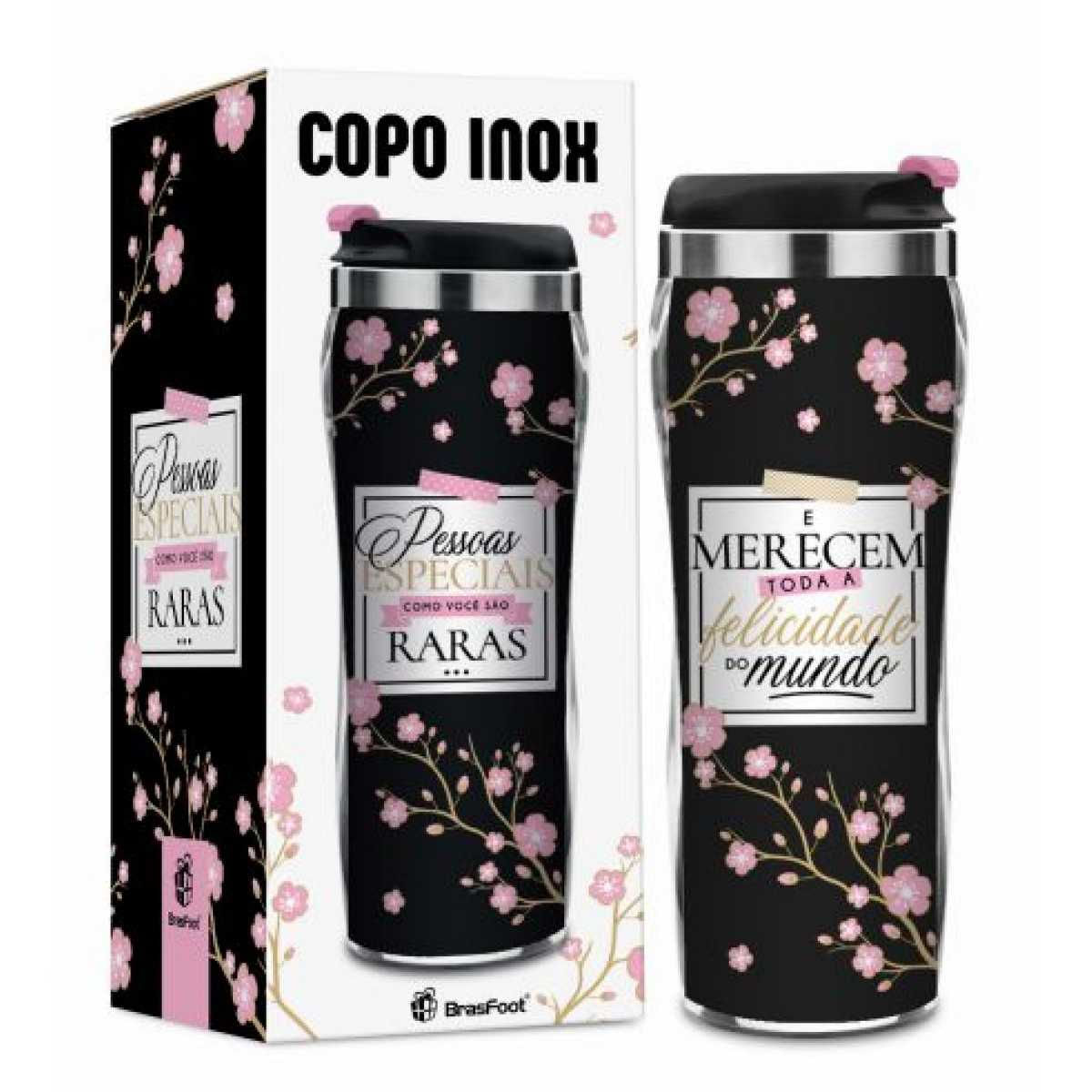 COPO PLASTICO INOX TEMAS NEW PESSOAS COMO VOCE SAO RARAS BRASFOOT