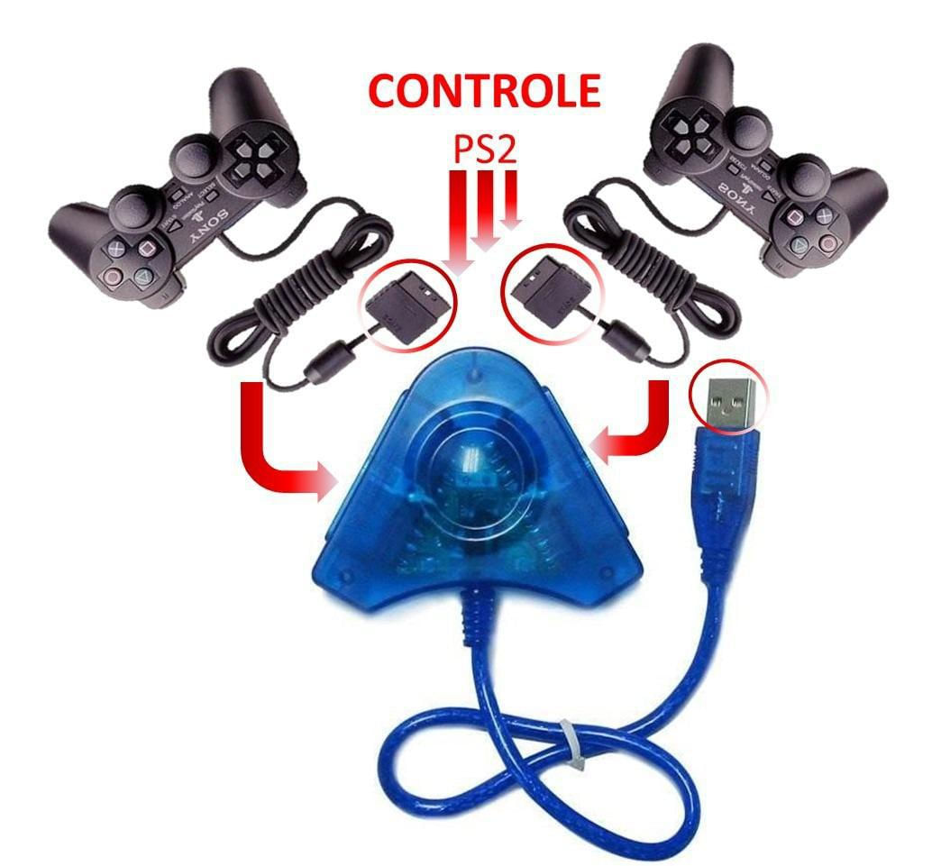 Adaptador Usb Pc Para Controles De Playstation 2 Ps2