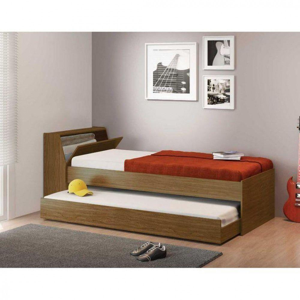 Cama Ditália Móveis Solteiro Com Auxiliar - Bicama Diamond