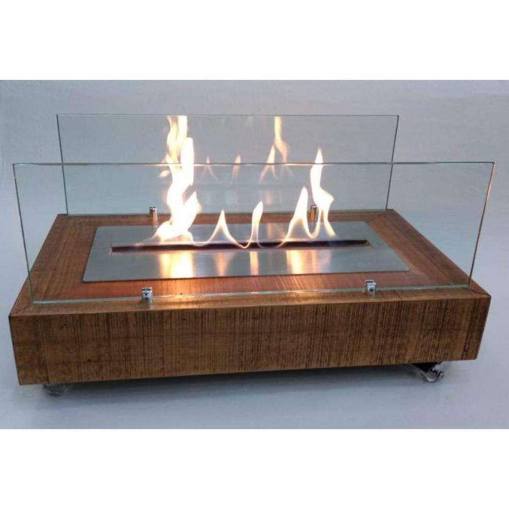 Lareira Ecológica a Álcool Portátil Madeira Rústica Classe A