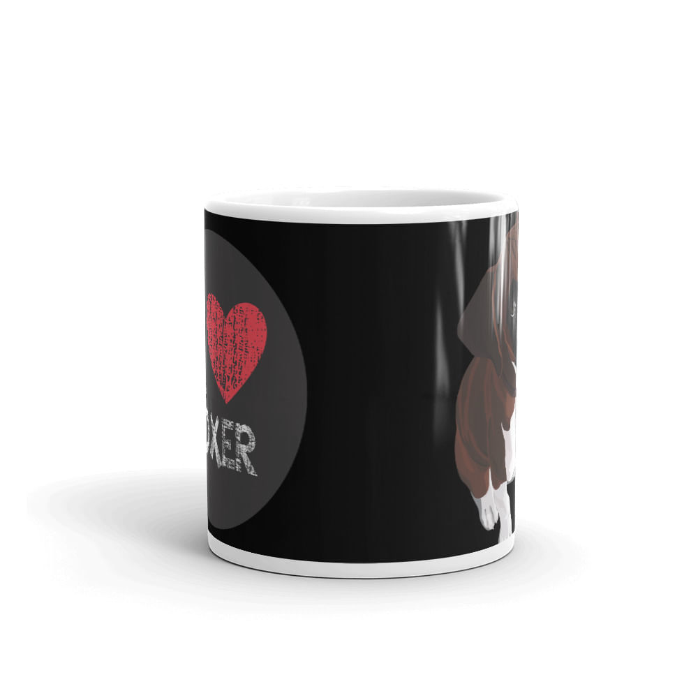 Caneca de Porcelana Eu Amo Boxer - Le biscuit