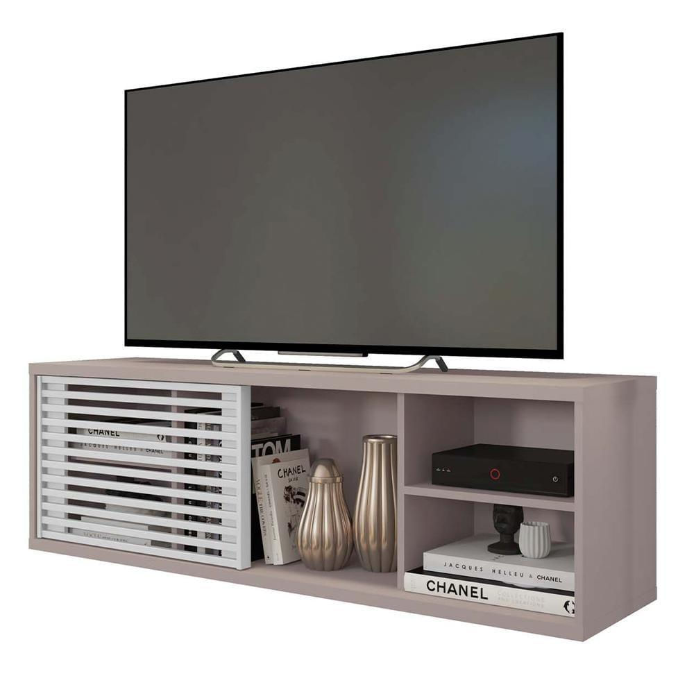 Rack Bancada Para Tv 55 Polegadas Cinza Multiverso Caemmun