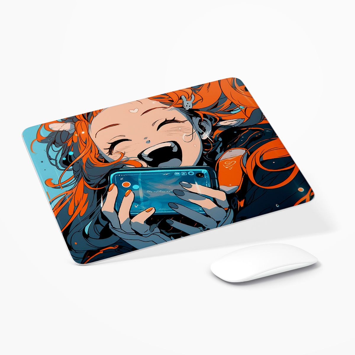 Mouse Pad em Tecido - Anime Girl - Ruiva Tech - Le biscuit