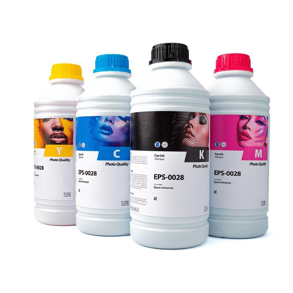 Kit 4 Litros De Tinta Premium Para Impressoras Epson L380 L396 L120 Cmyk