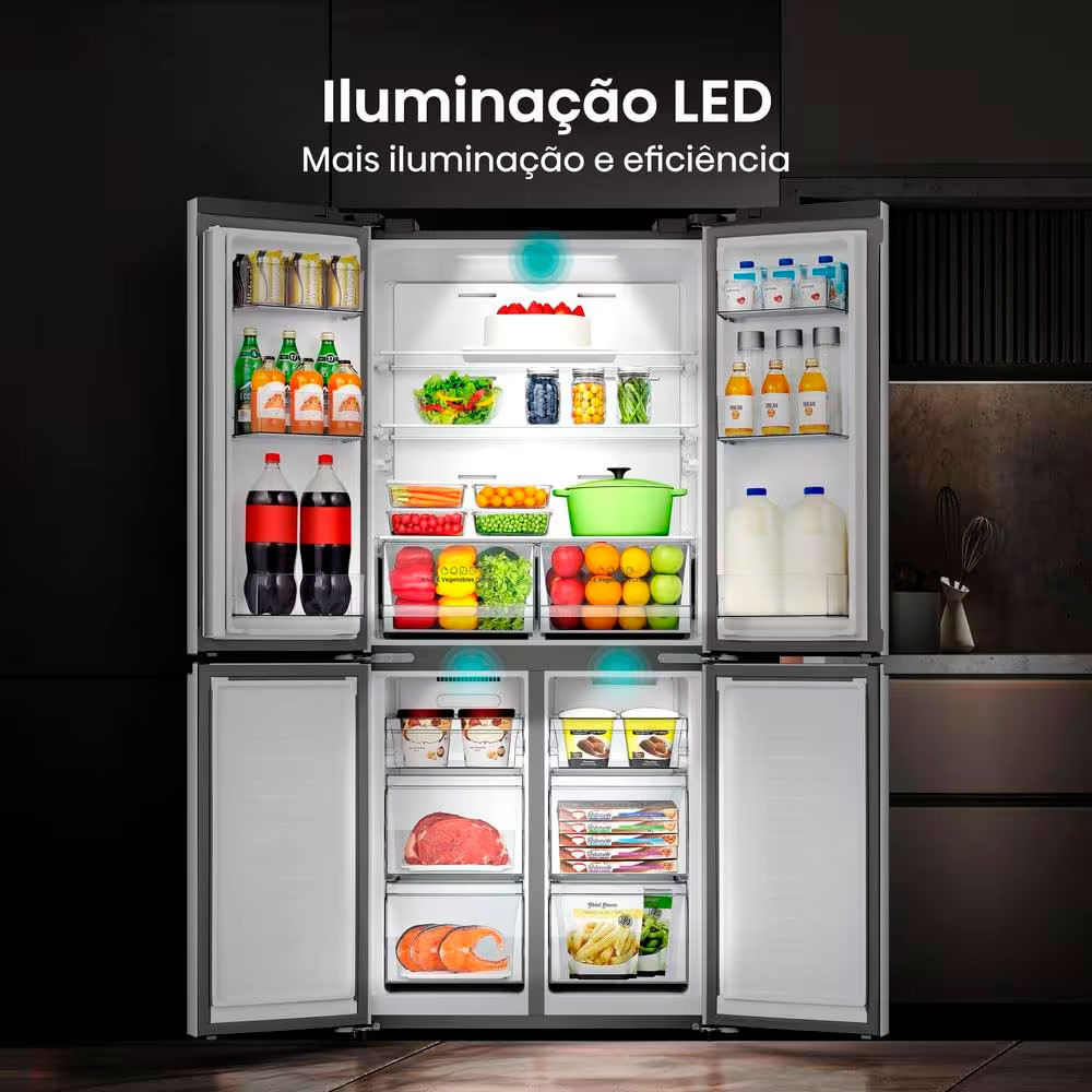 Geladeira 456L Hisense RQ5P470 Side By Side Multi Door Inverter Wi-Fi ...