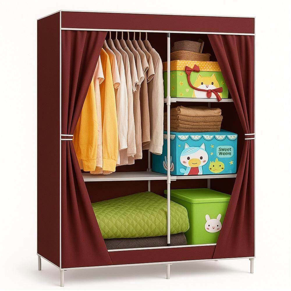 Guarda Roupa Grande 105cm Estante Cabideiro Arara Portatil Multiuso ...