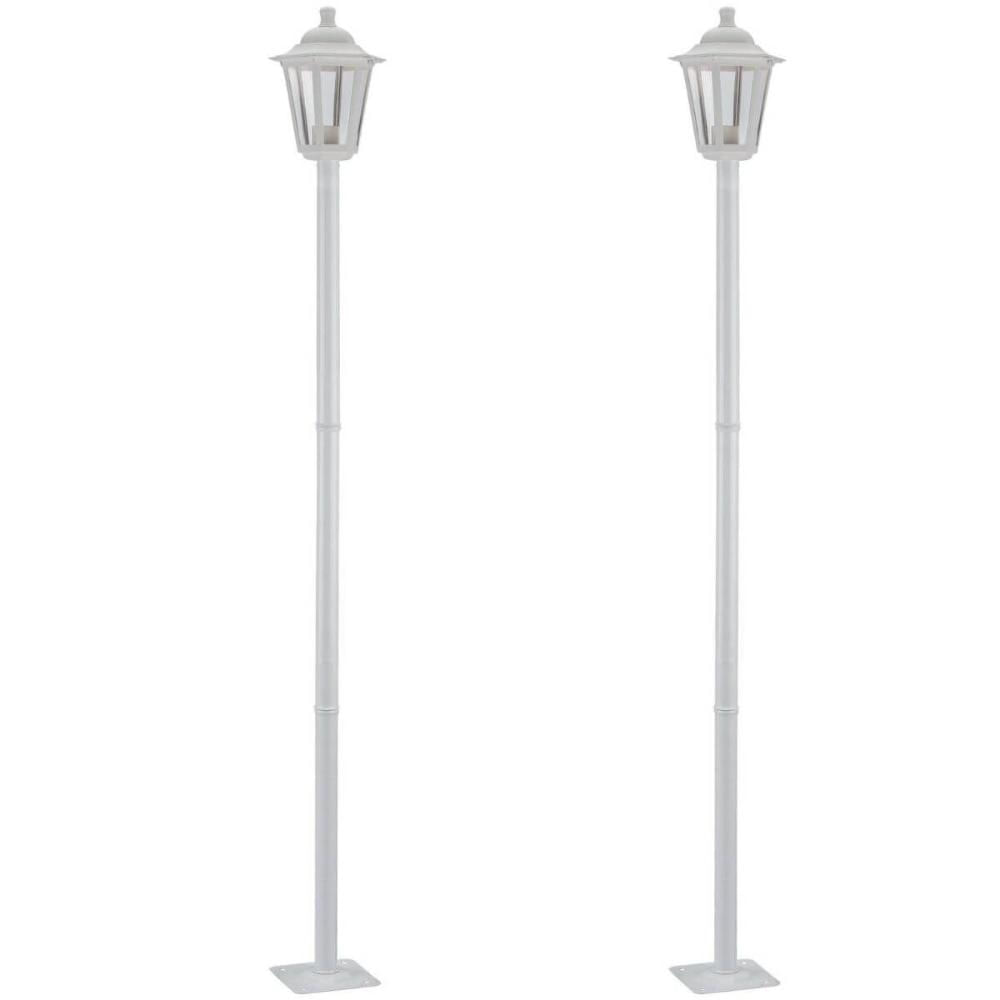 Conjunto 2 Postes de Jardim Luminária Externa 1,71m Colonial Branco ...