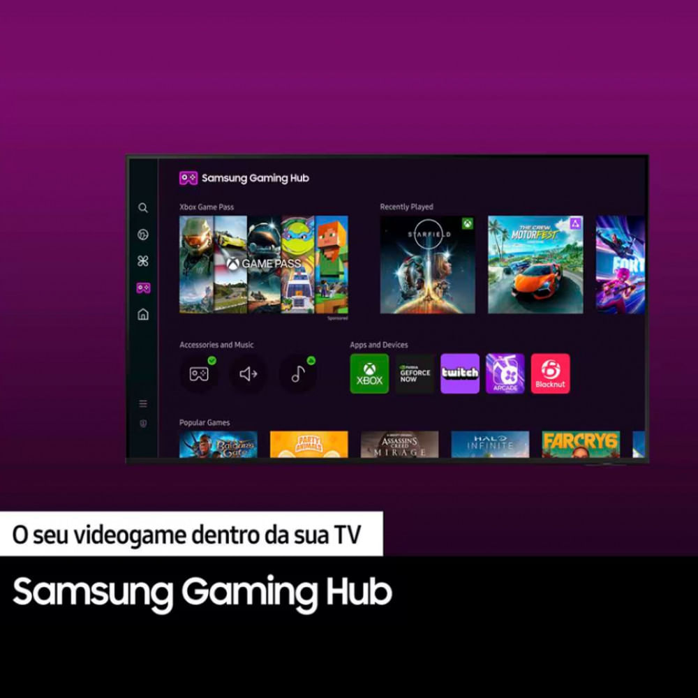 Smart TV 43 4K Samsung UN43DU7700GXZD LED, Processador Crystal 4K ...