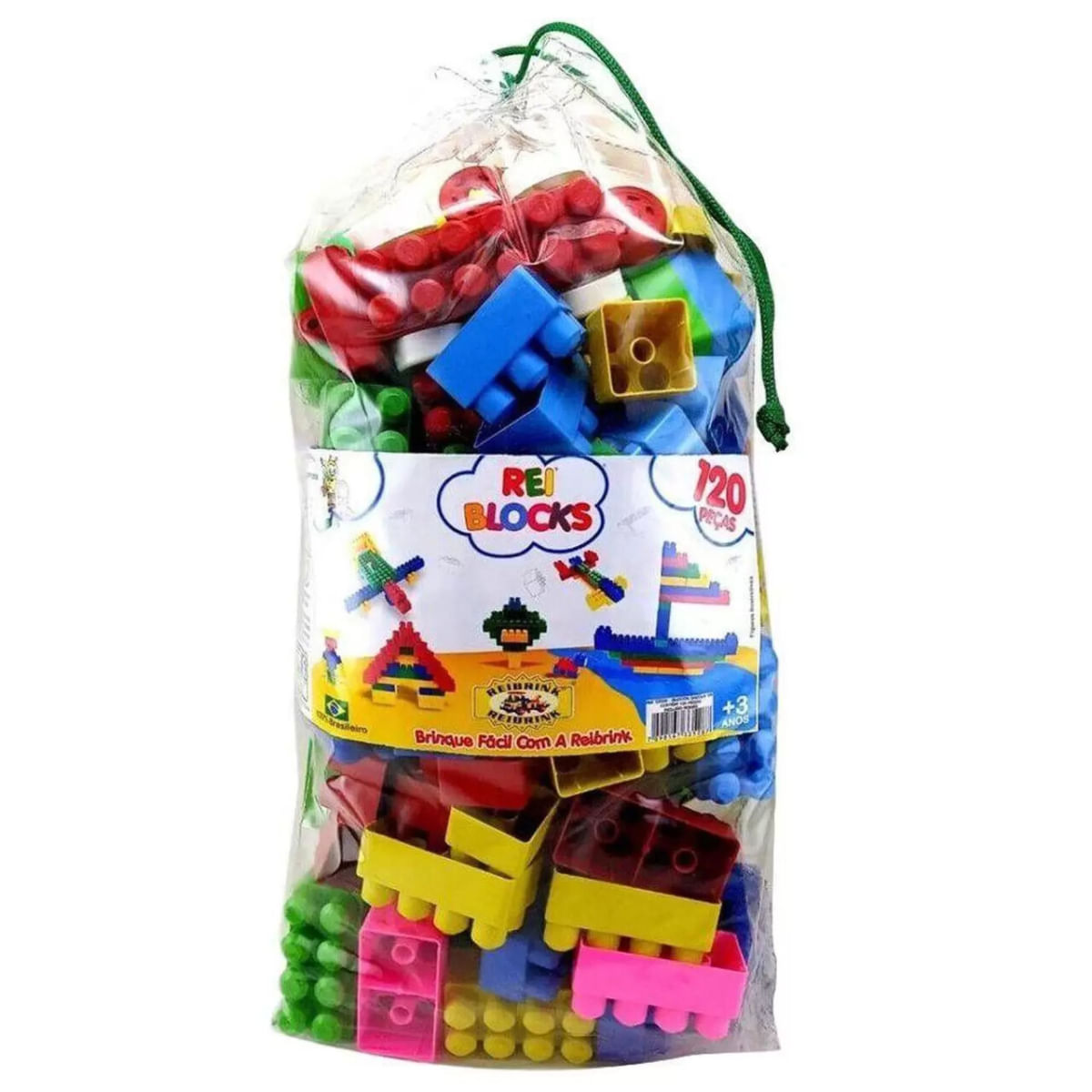 Blocos De Montar Educativo 120 Peças - Rei Blocks 528SB