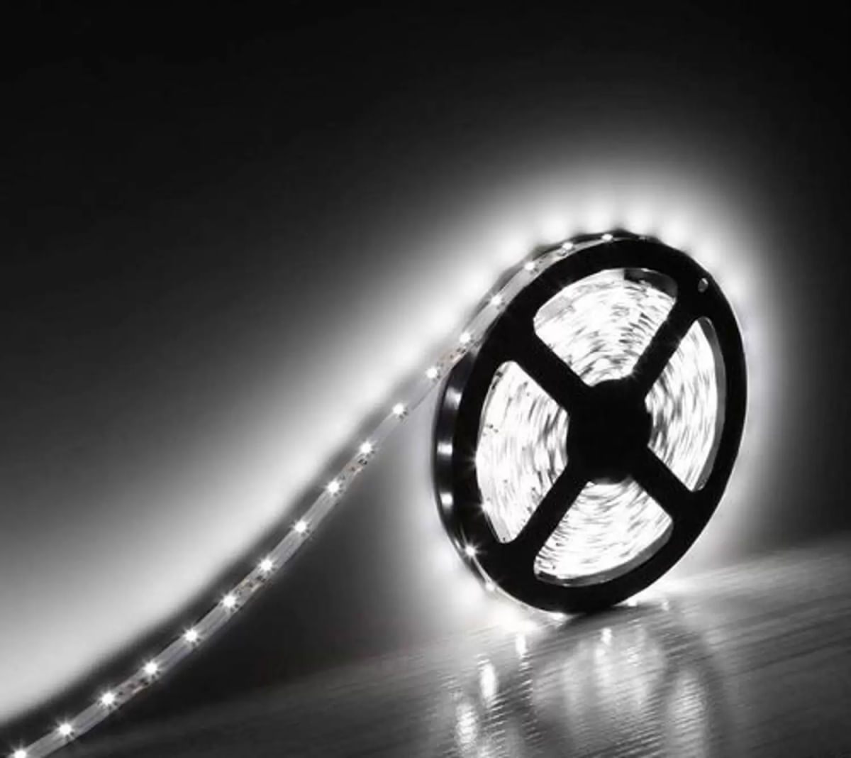 Kit 5 Fita Led 5050 Branco frio 3000k 5m Bivolt Com Fonte - Le biscuit