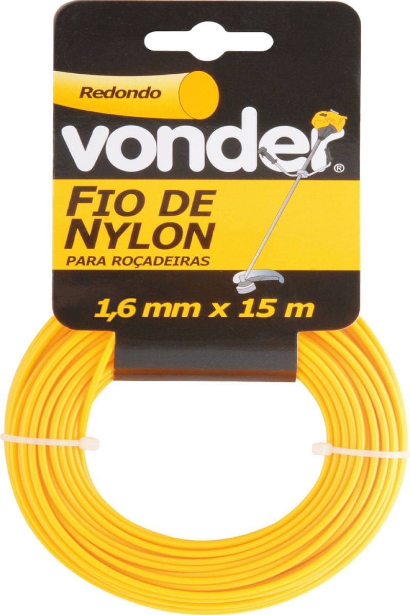 Fio De Nylon 1,6mmx15m Redondo Para Roçadeiras E Aparadores - Le biscuit