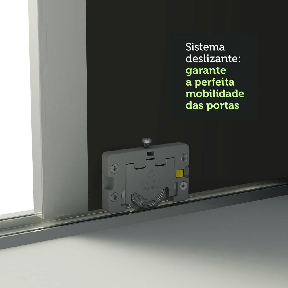 Guarda Roupa Casal 100% MDF Madesa Zurique 3 Portas de Correr com ...